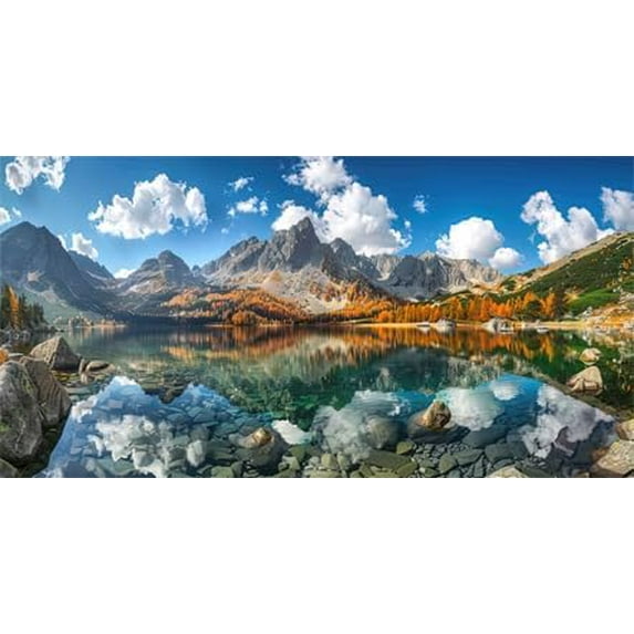 48X24IN, Natural Mountain Aquarium Background, Art Natural Landscape ...