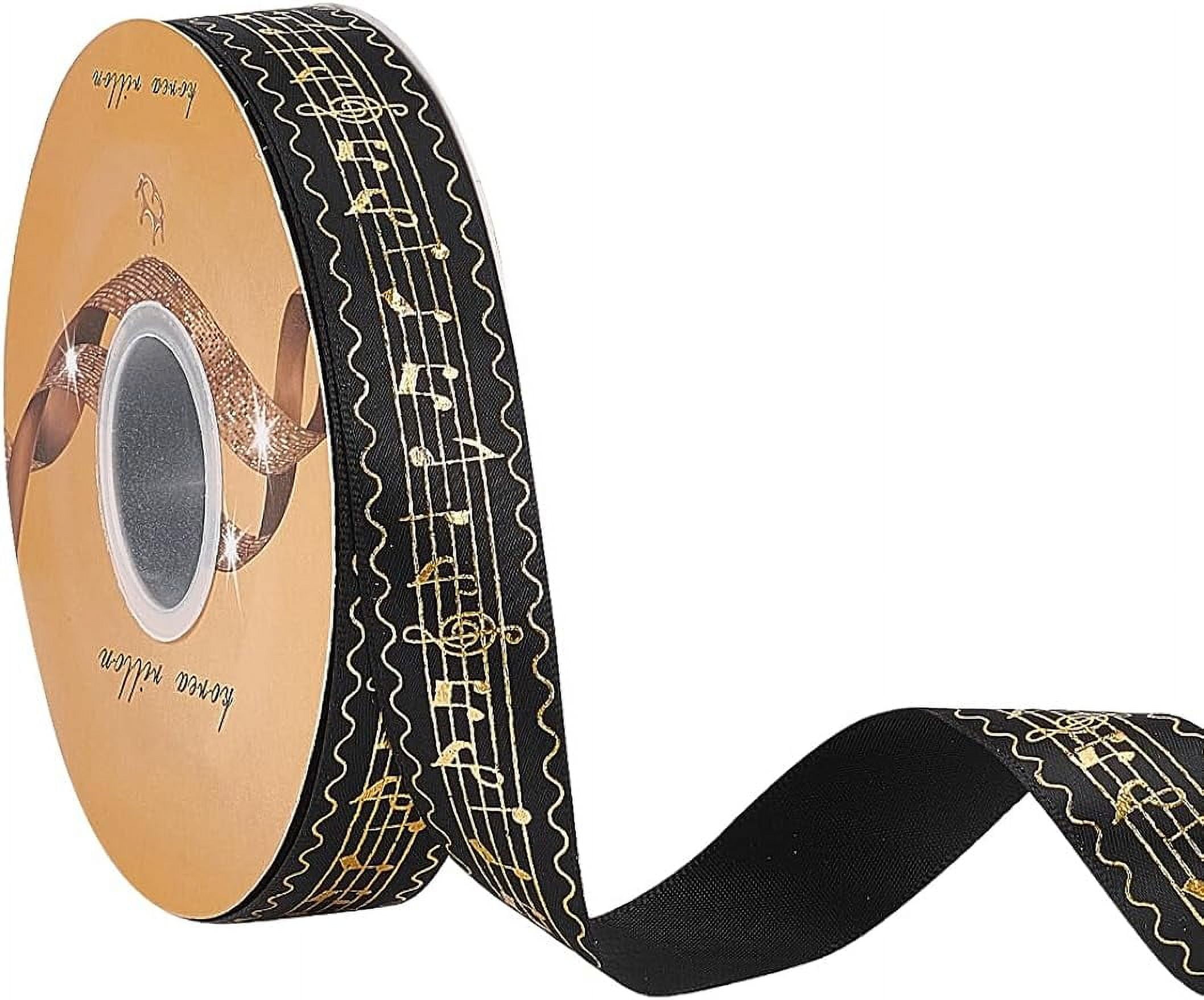 48Yards Musical Note Ribbon Black Polyester Musical Notes Craft Ribbon ...