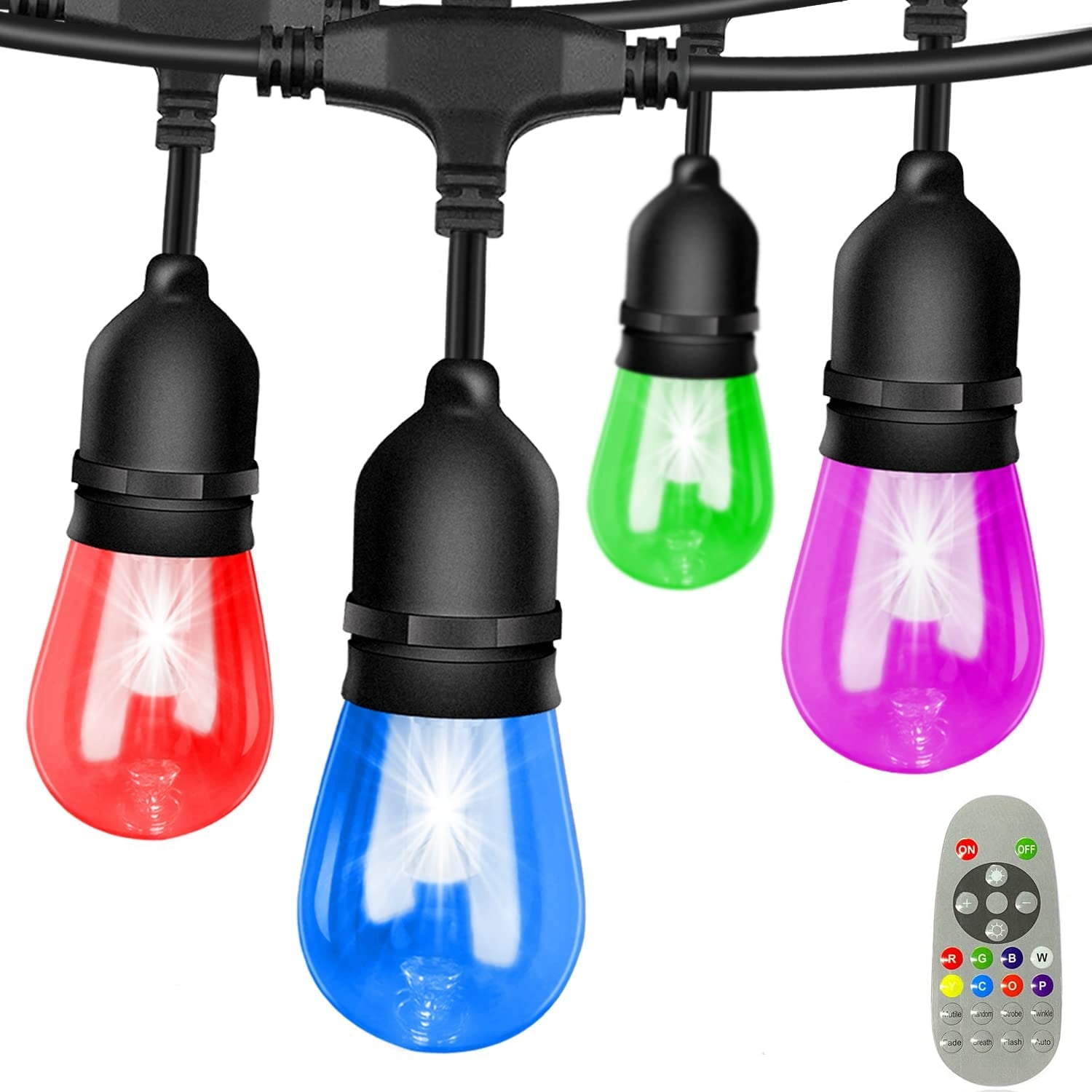 Waterproof 48ft Outdoor String Light with Shatterproof LED, Color ...