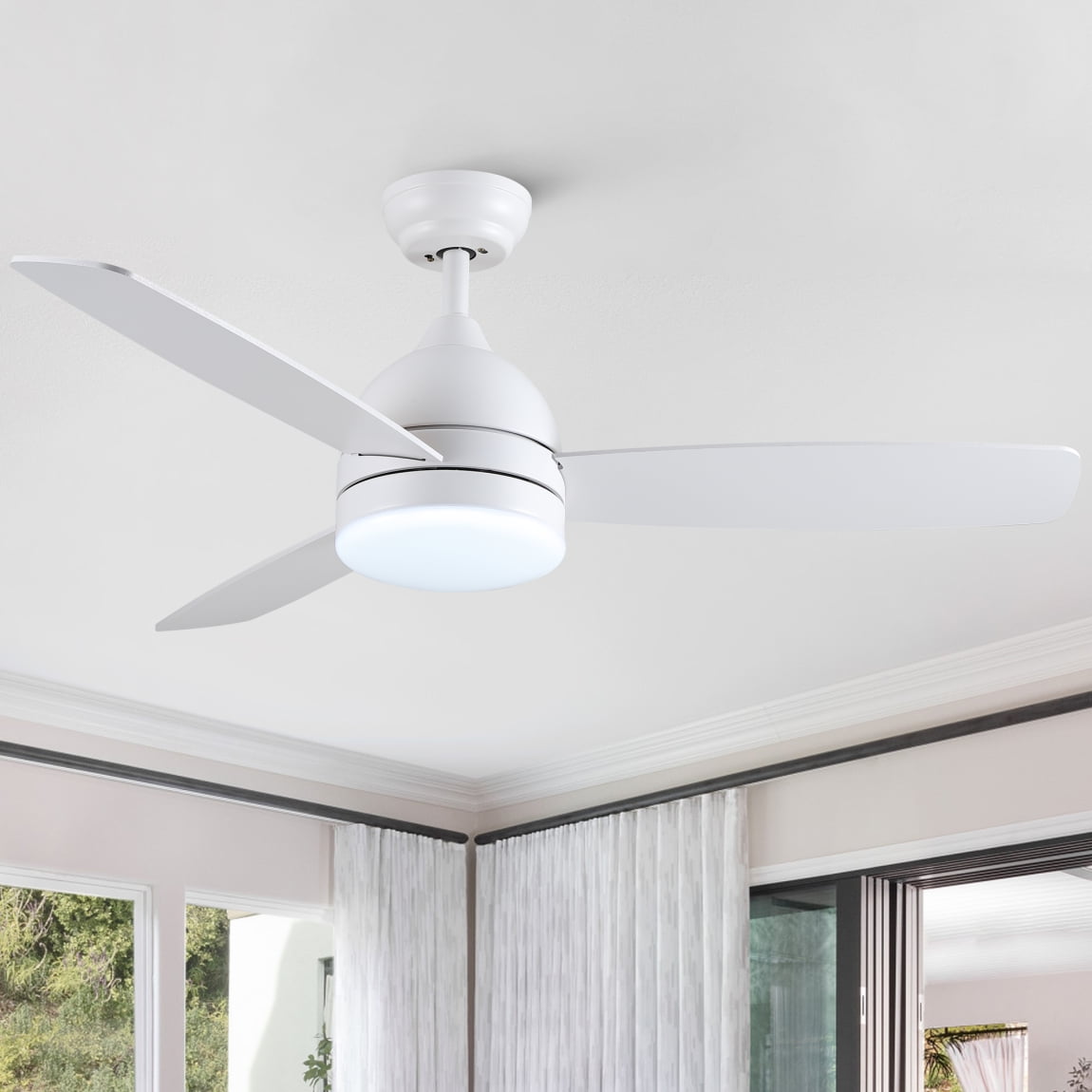 48in Ceiling Fans Light, Modern Integrated Fan with LED Lights, Remote ...