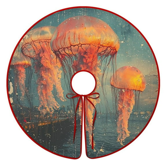 48in Christmas Trees Skirt Round Xmas Tree Mat Farmhouse Floor Base for ...