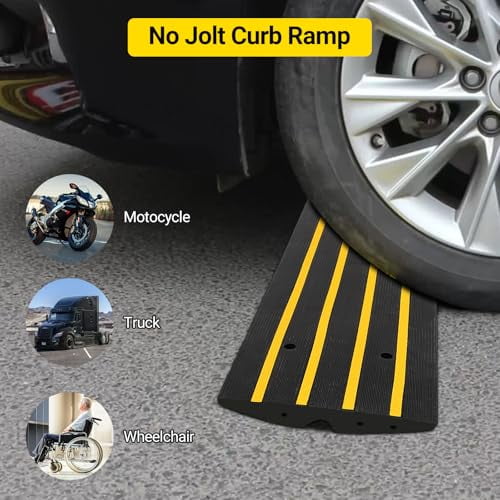 48in Driveway 1 ramp Made of Recycled Rubber Heavy Duty Driveway Curb ...