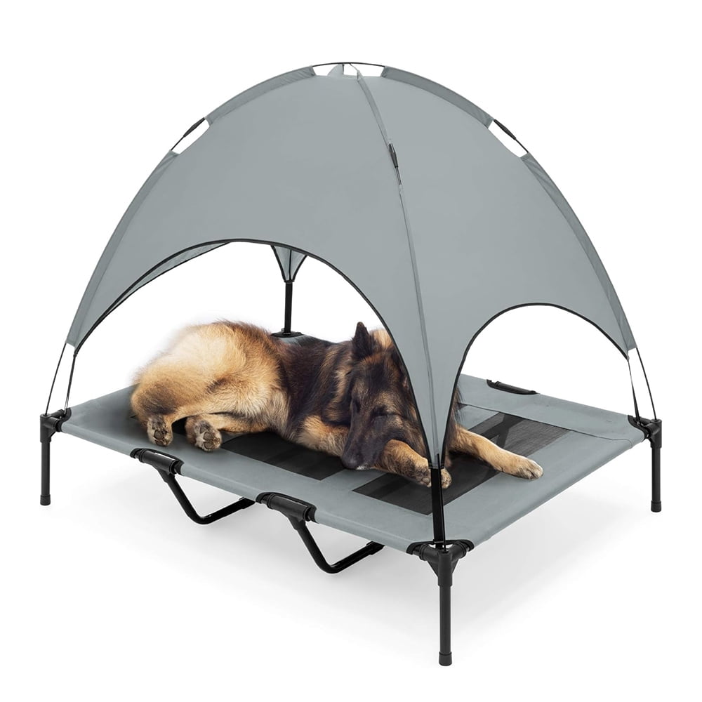 48in Elevated Cooling Dog Bed, Outdoor Breathable Raised Mesh Pet Cot ...