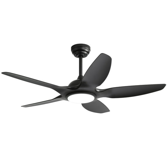 48in Indoor Ceiling Fan With 5 Black ABS Blades Remote Control ...