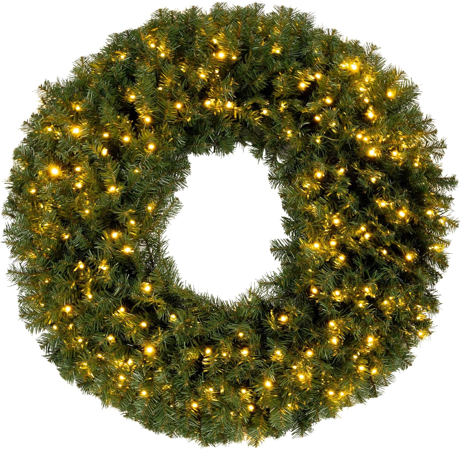 48in. Large Christmas Wreath - Artificial Spruce Wreath with 200 LED ...