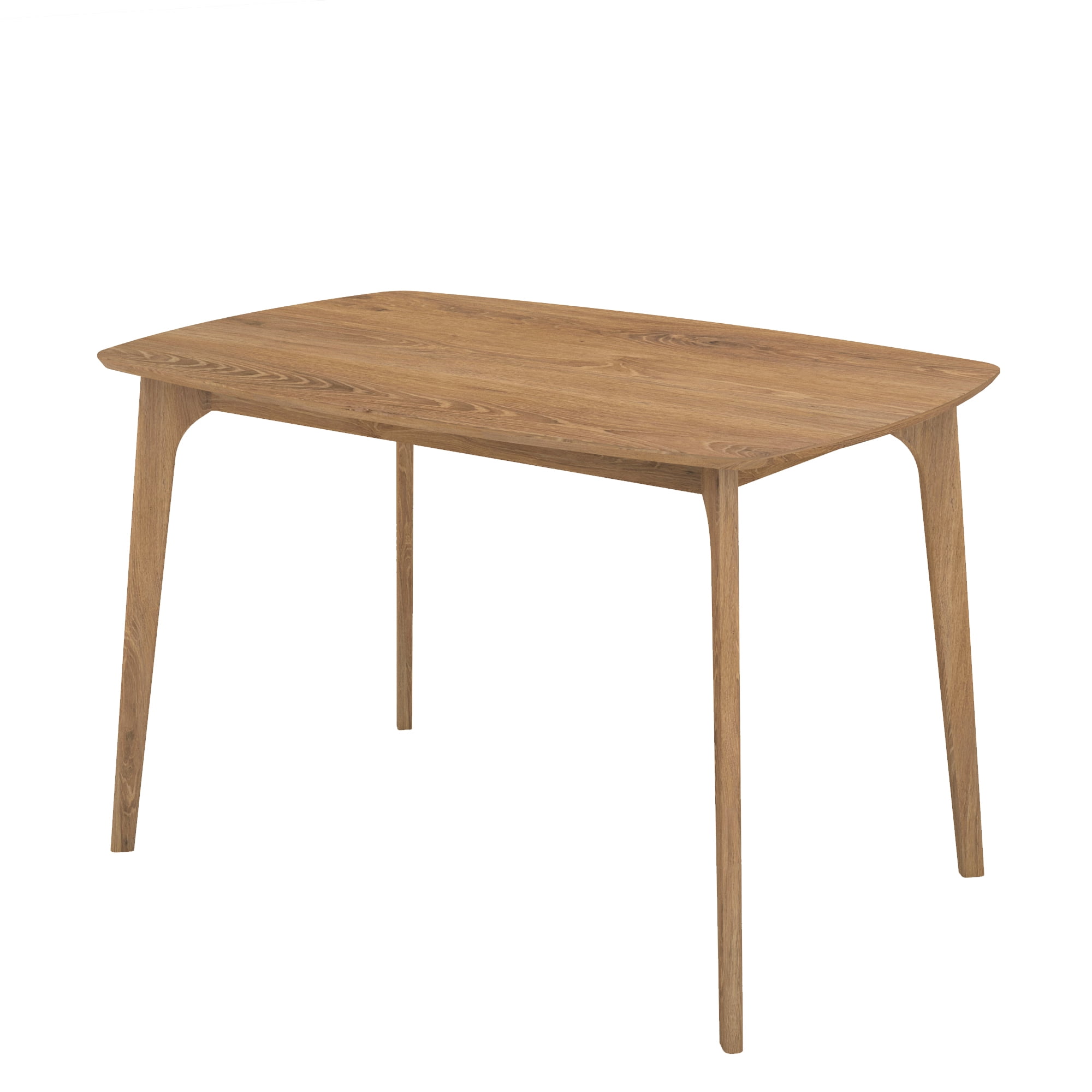 48in Rectangle Dining Table with 4 Solid Rubber Wood Legs Natural ...