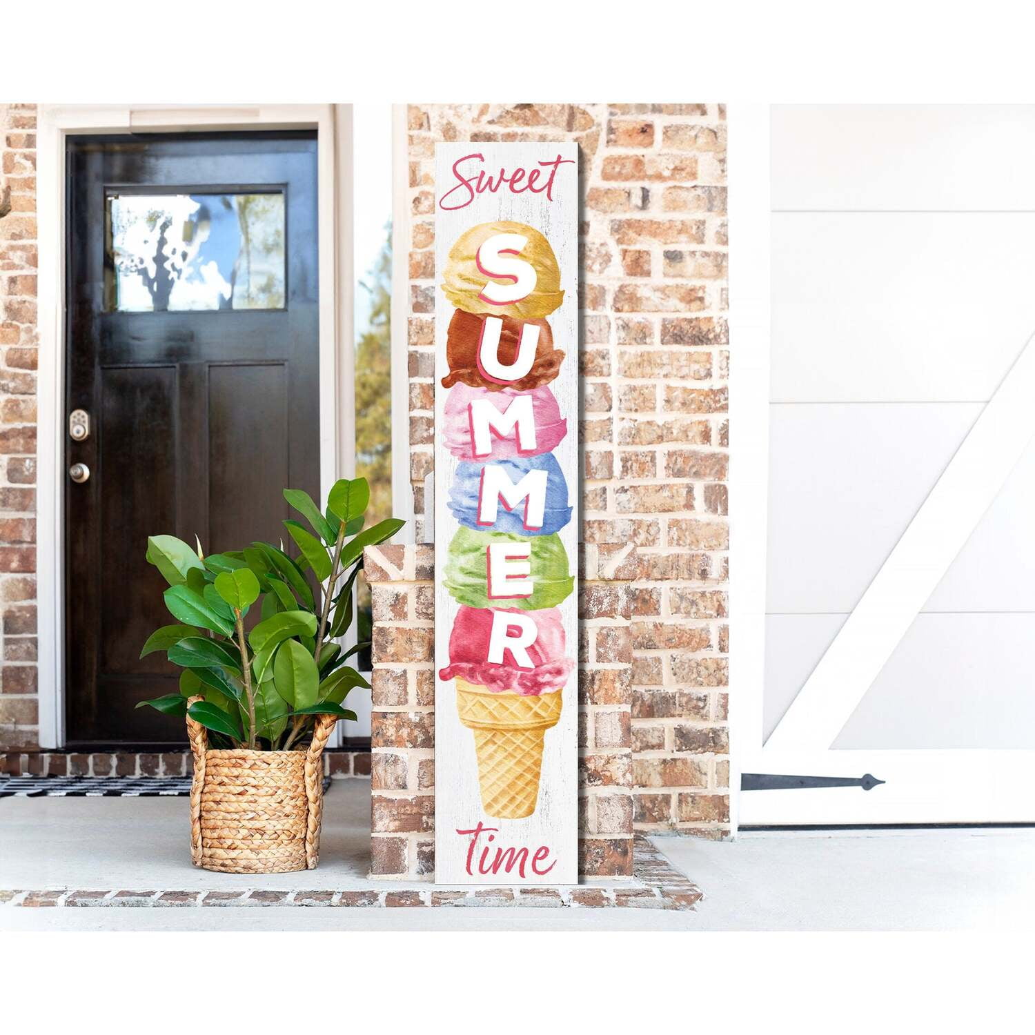 TX USA 48in Sweet Summer Time Ice Cream Porch Sign - Wooden Front Door ...