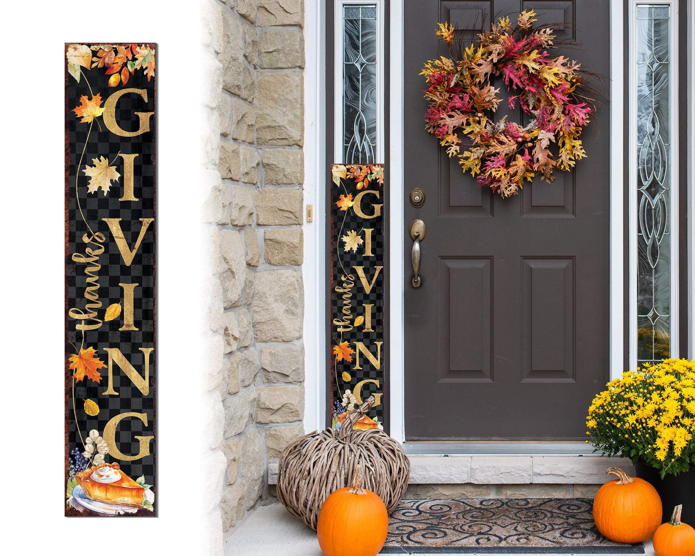 48in Thanksgiving Fall Porch Sign - Front Porch Fall Welcome Sign with ...
