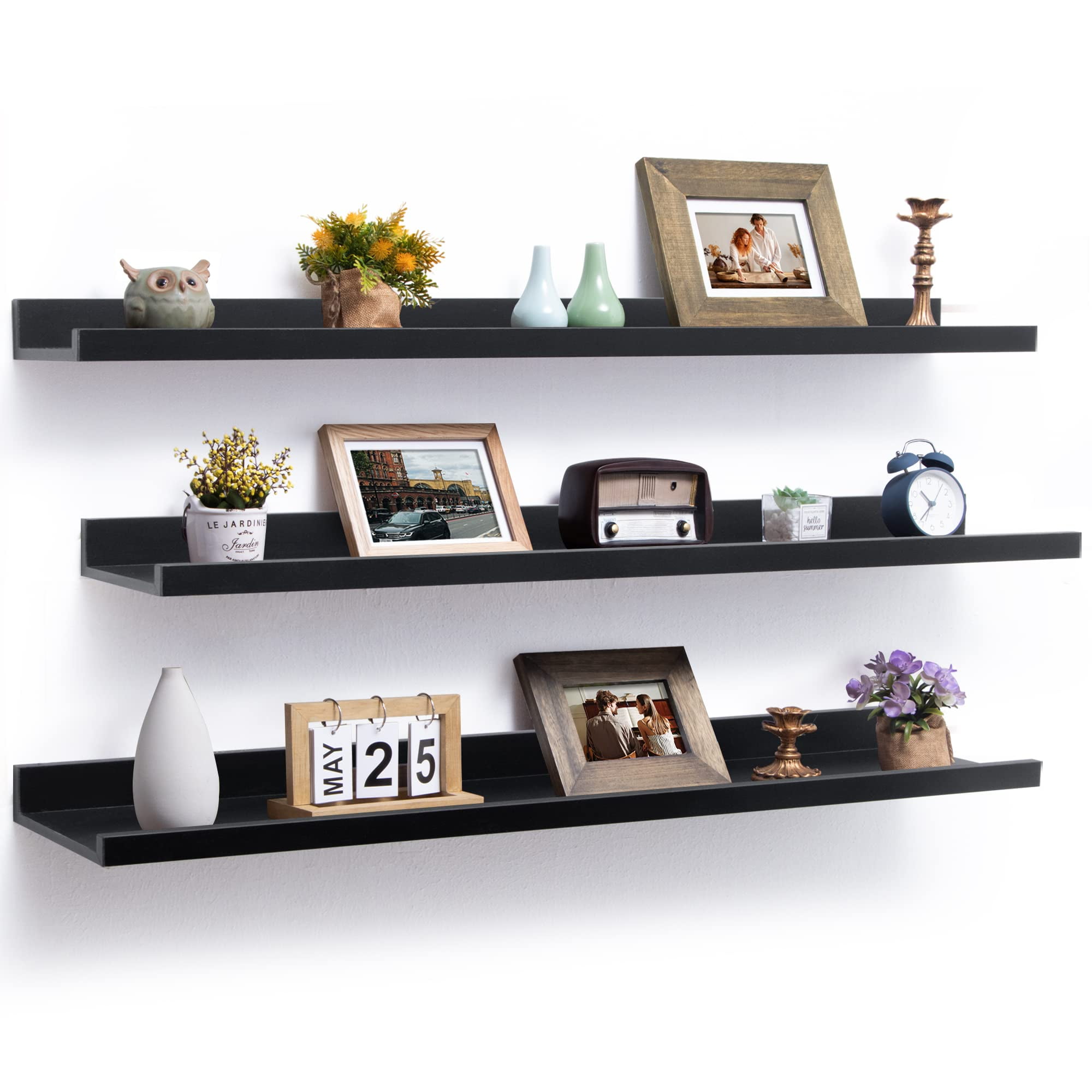 48inch Picture Ledge Shelf, Floating Shelves Wall Mounted Set of 3 ...