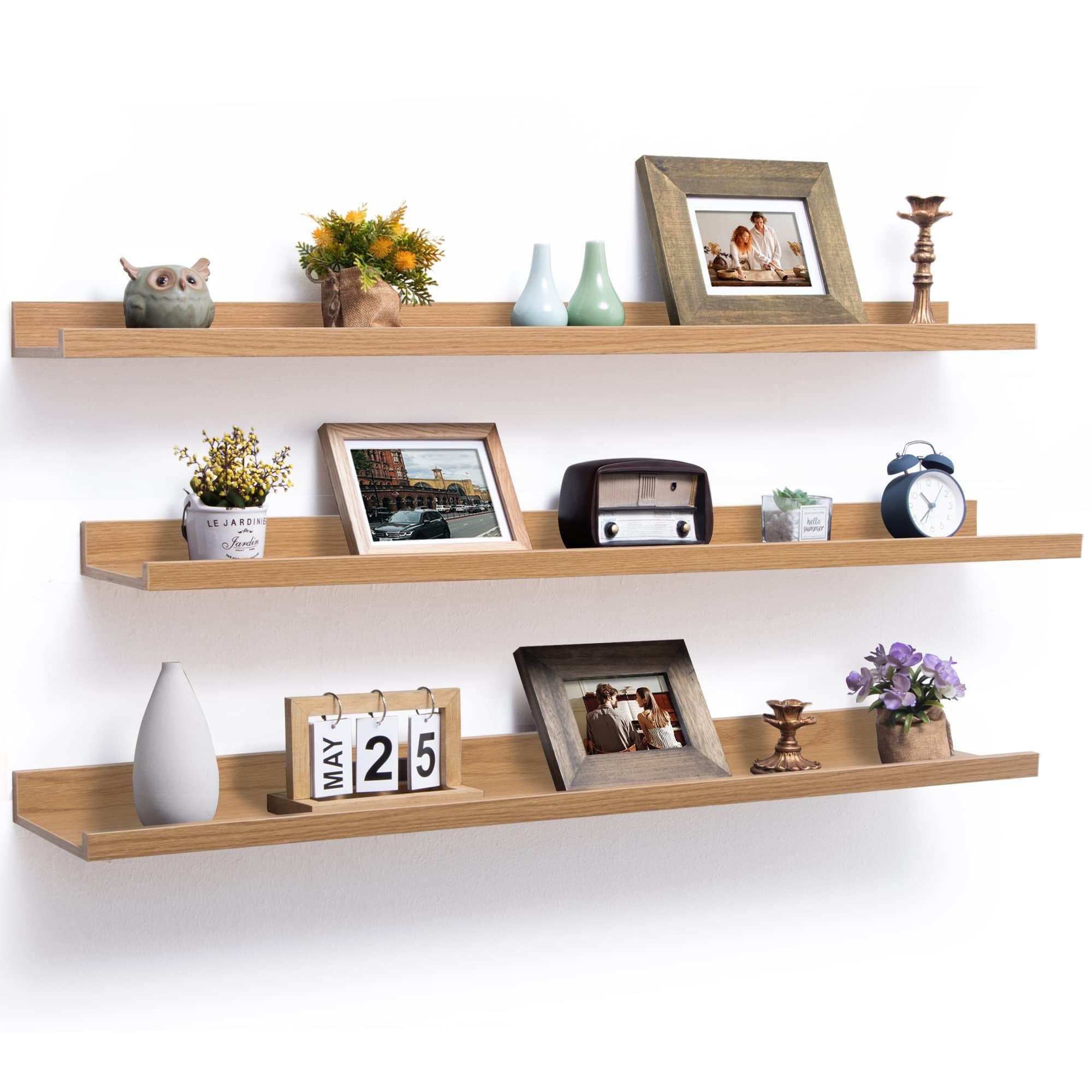 48inch Picture Ledge Shelf, Floating Shelves Wall Mounted Set of 3 ...