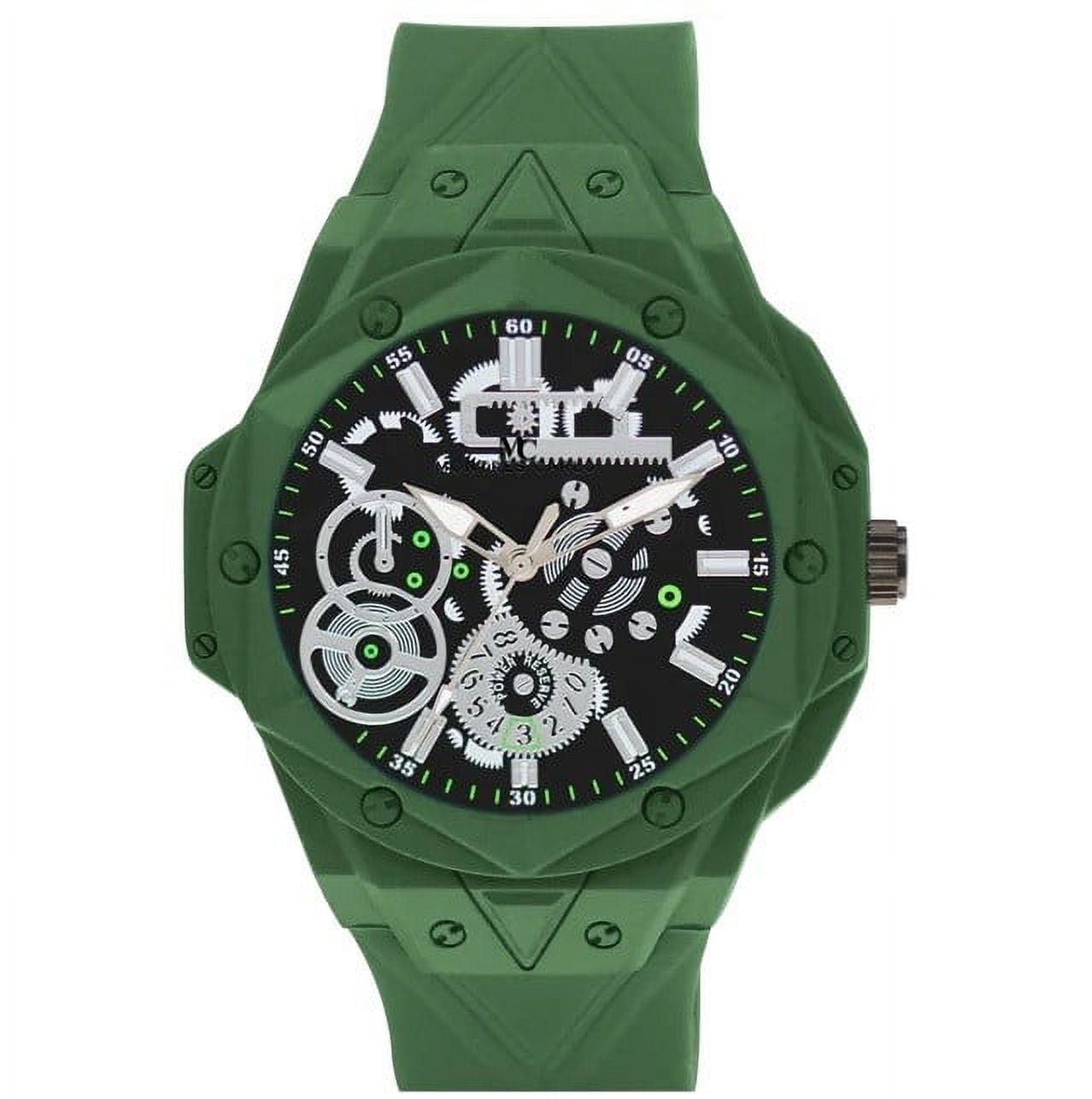 48mm Montres Carlo Men's Fashion Silicone Band Military Quartz Sport ...