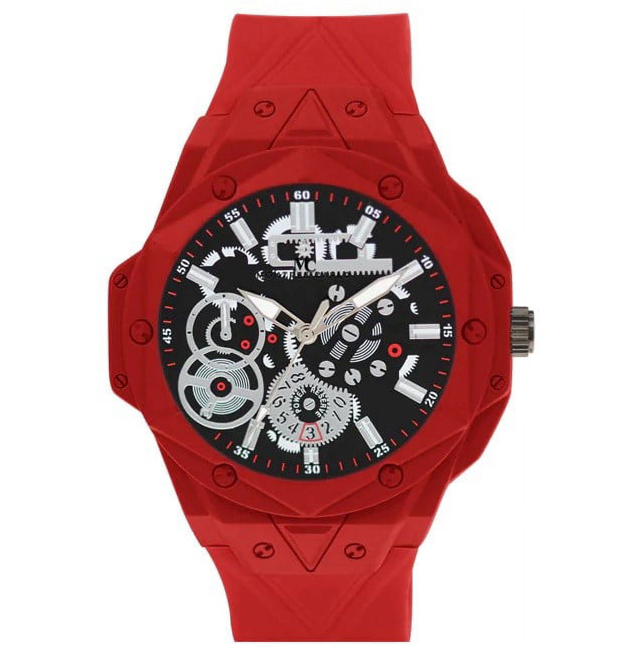 48mm Montres Carlo Men's Fashion Silicone Band Military Quartz Sport ...