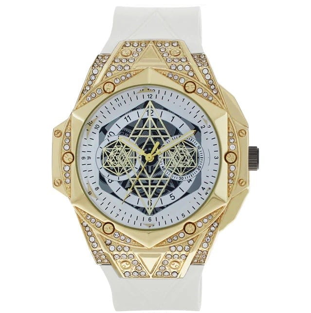 48mm Montres Carlo Modern Cubic Zirconia Stones Luxury Wrist Men's ...