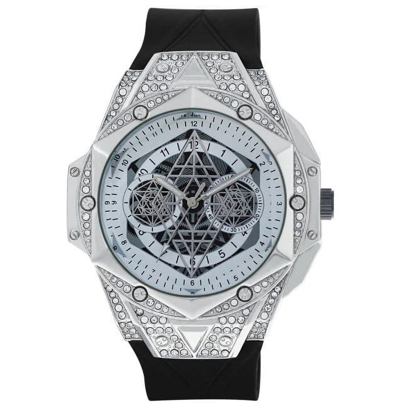48mm Montres Carlo Modern Cubic Zirconia Stones Luxury Wrist Men's ...