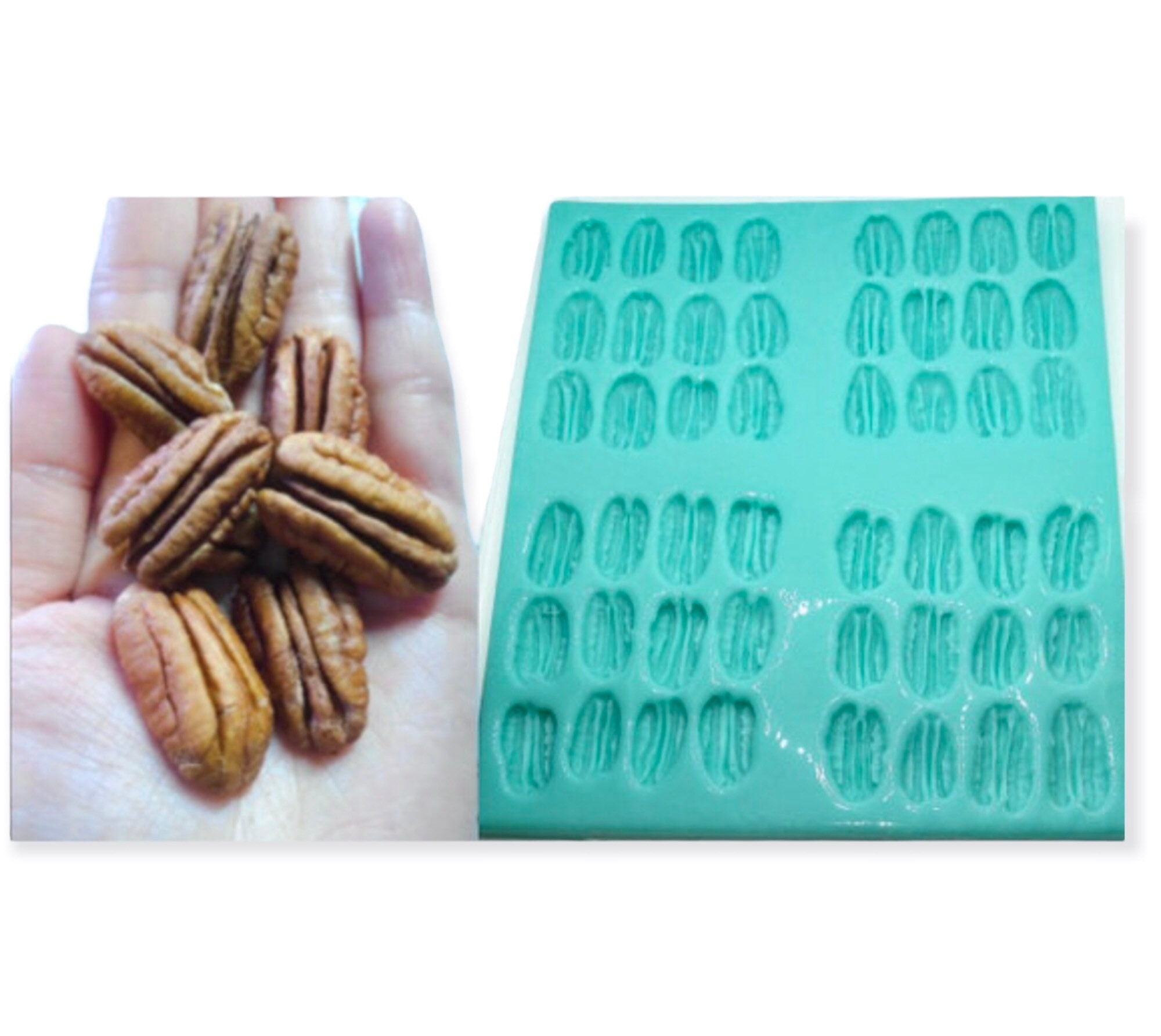 48pc Pecan Shape Silicone Mold | Realistic Food Shape For Soap Embeds ...