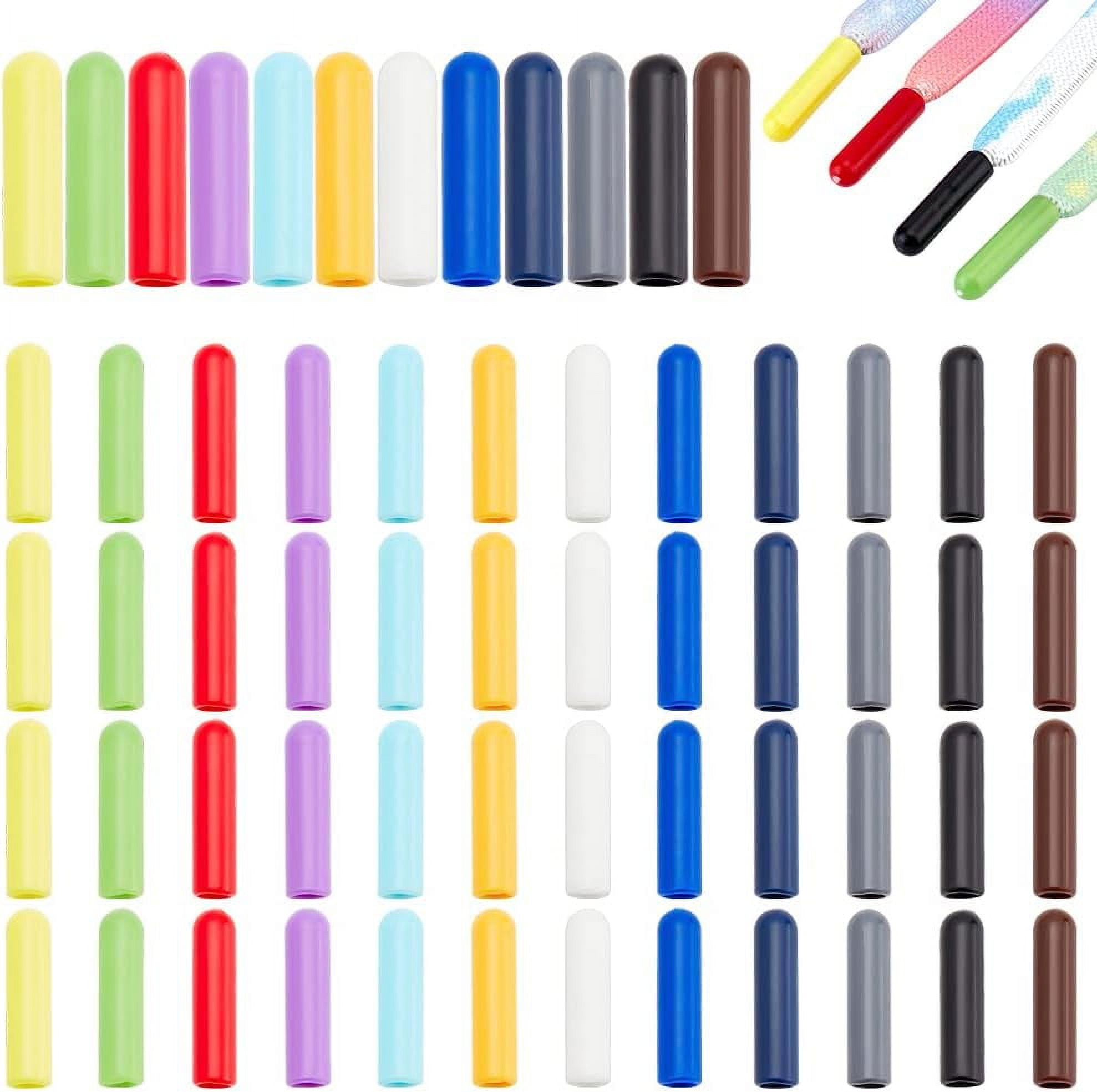 48pcs 12 Colors Shoelace Tips Plastic Shoelace Head Cord End Cap ...
