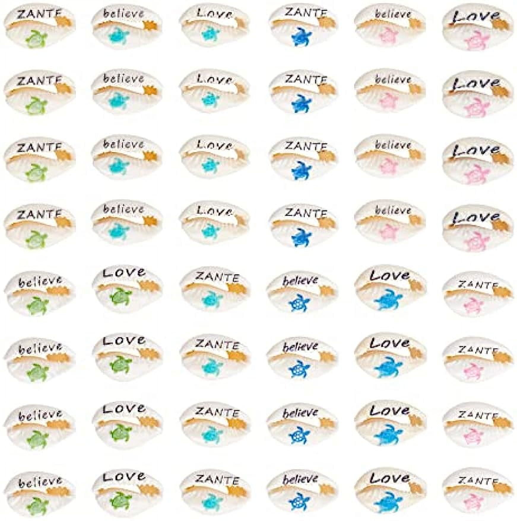 48pcs 12 Styles Cowrie Sea Shell Turtle Printed Natural Seashells Beach ...