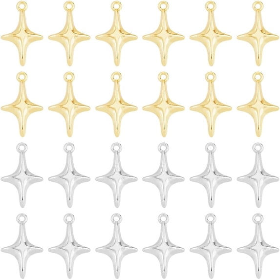 48pcs 2 Colors Star Pendant Mini Star Charms Small Star Shape Charm ...