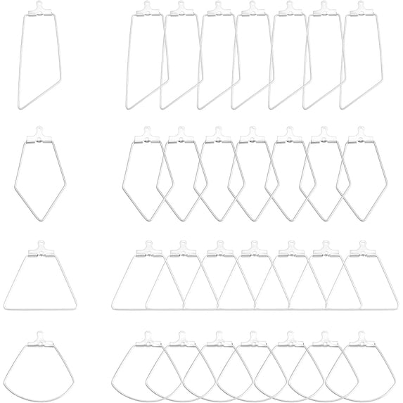 48pcs 4 Styles Hypoallergenic Hollow Hoop Earring Stainless Steel ...