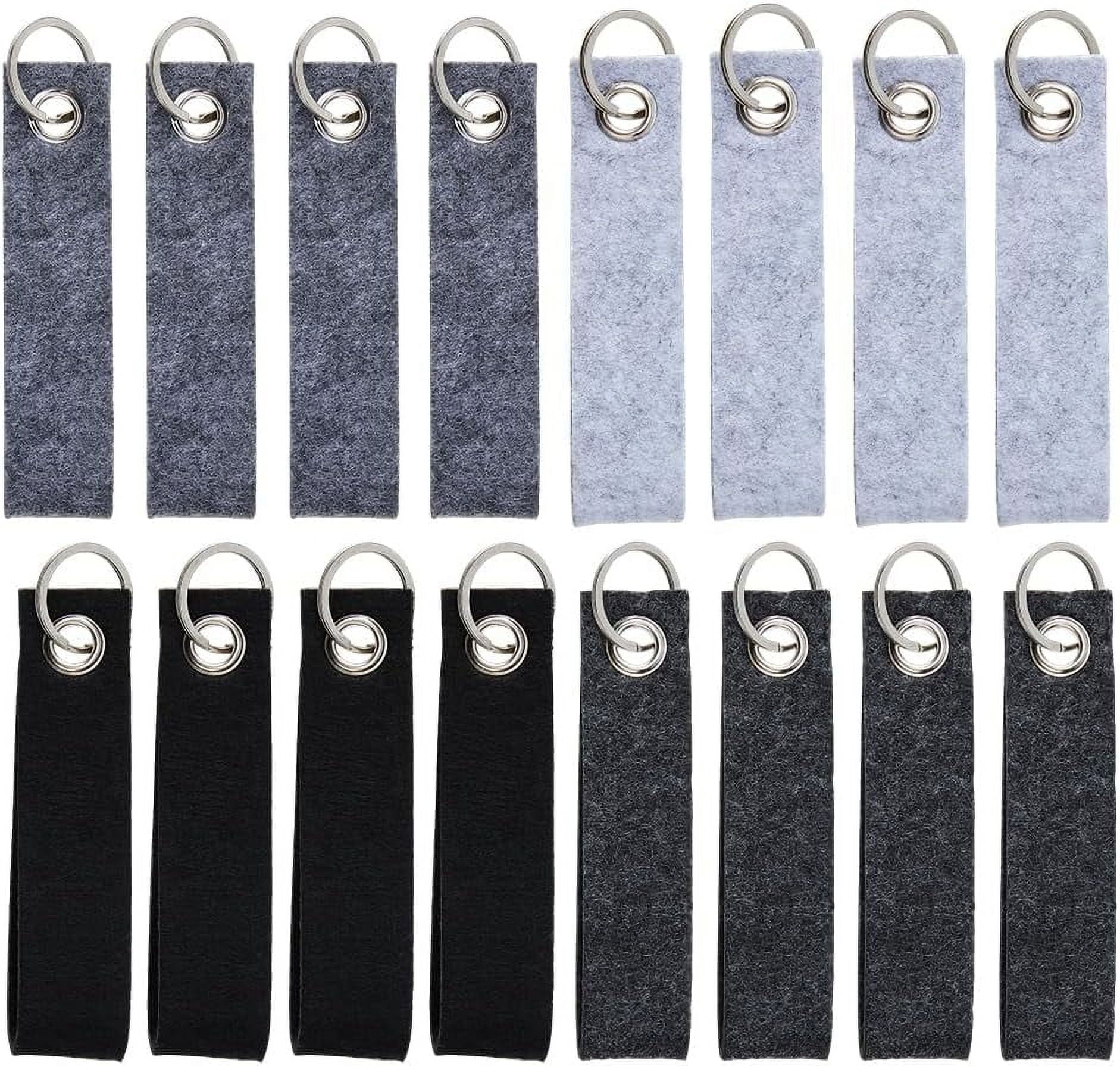 48pcs 4 colors Felt Wristlet Keychain Felt Classic Black Grey Felt ...