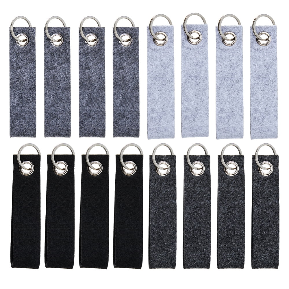 48pcs 4 colors Felt Wristlet Keychain Felt Classic Black Grey Felt ...