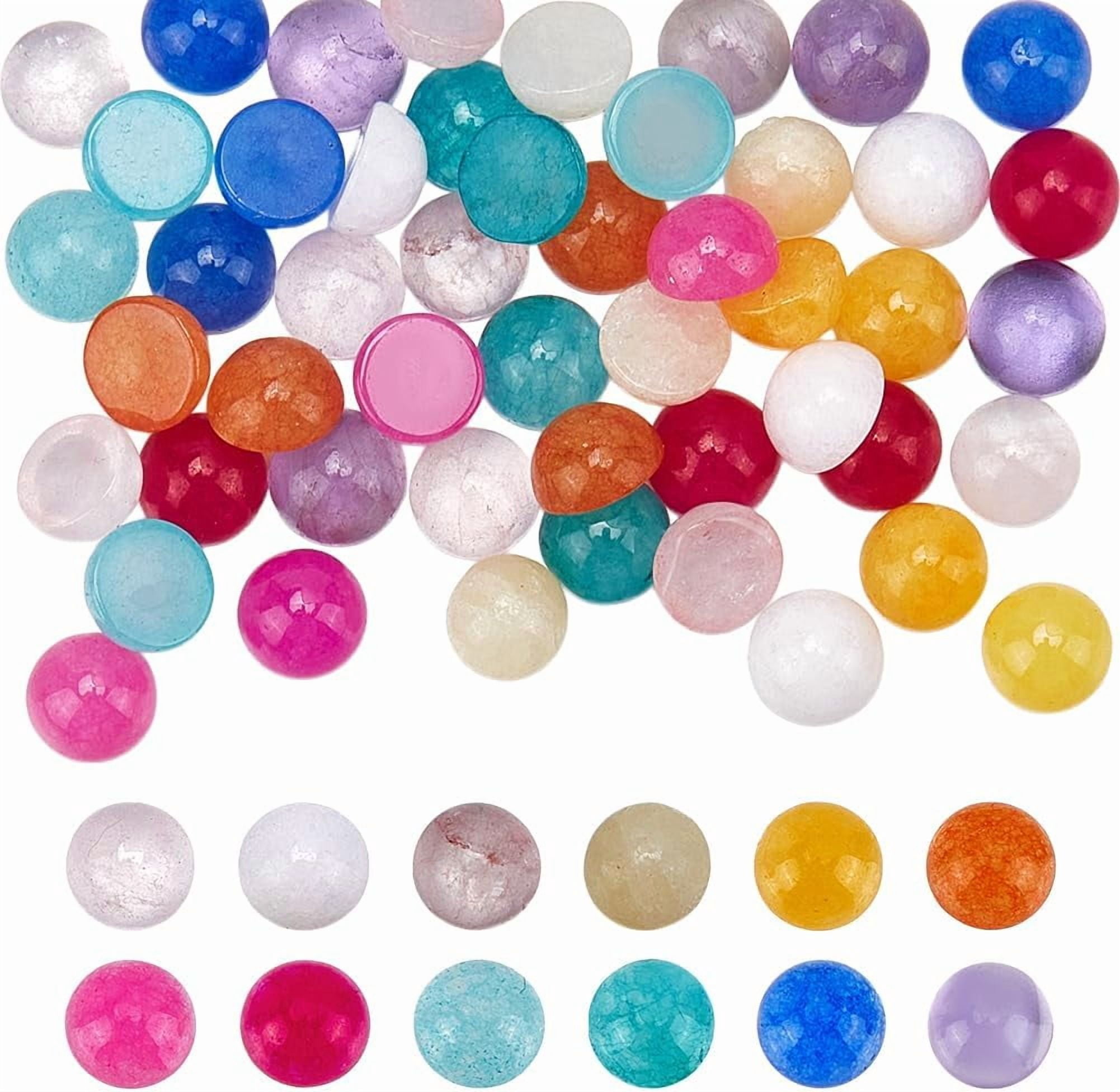 48pcs 4mm Gemstone Cabochon Natural Stones Gems 12 Styles Half Round ...