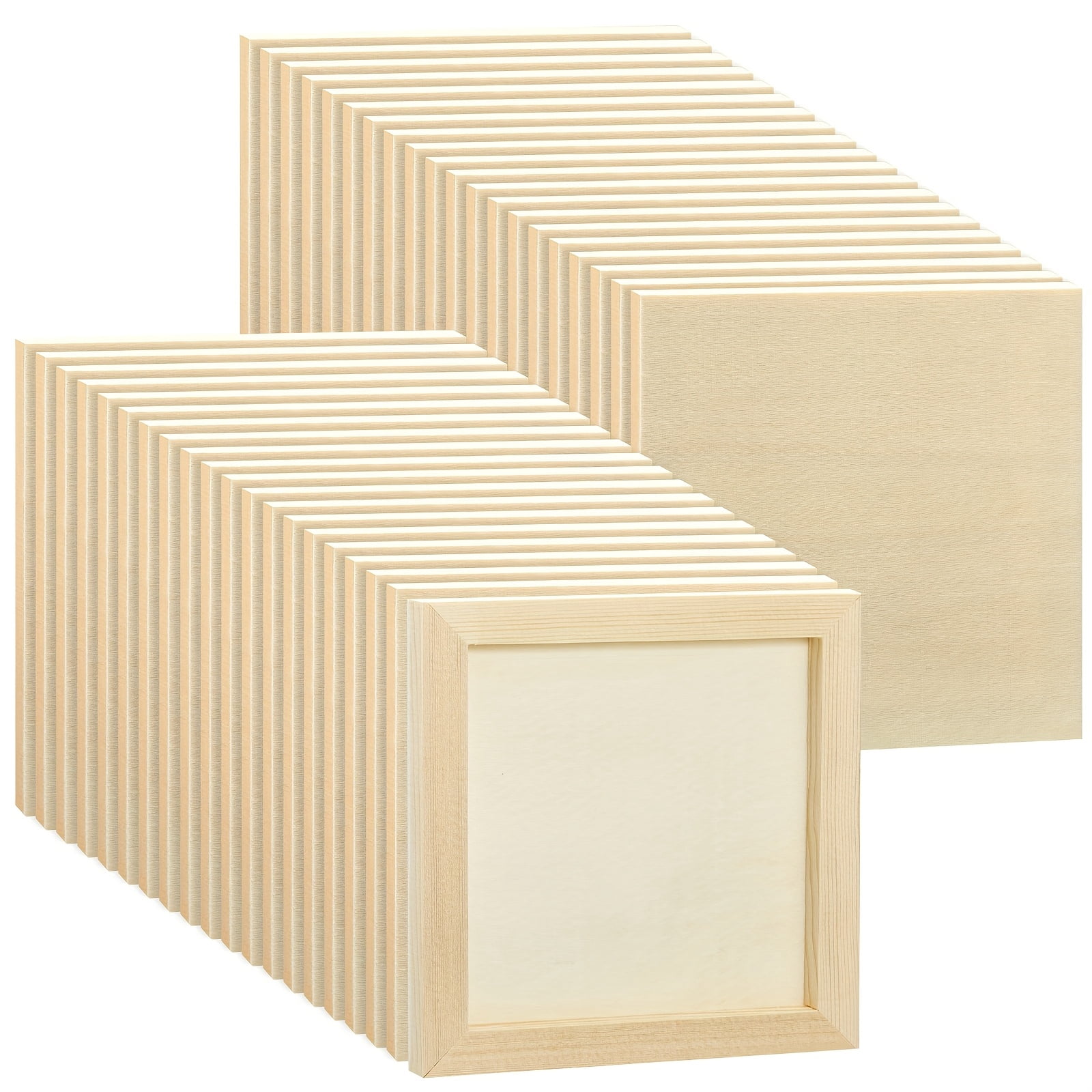 48pcs 6x6 Inch Unfinished Pine Wood Panels for DIY Crafts, Painting ...
