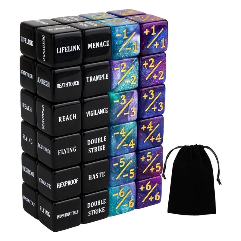 48pcs Acrylic Skill Dice Set with Data Counters, MTG Statistical ...