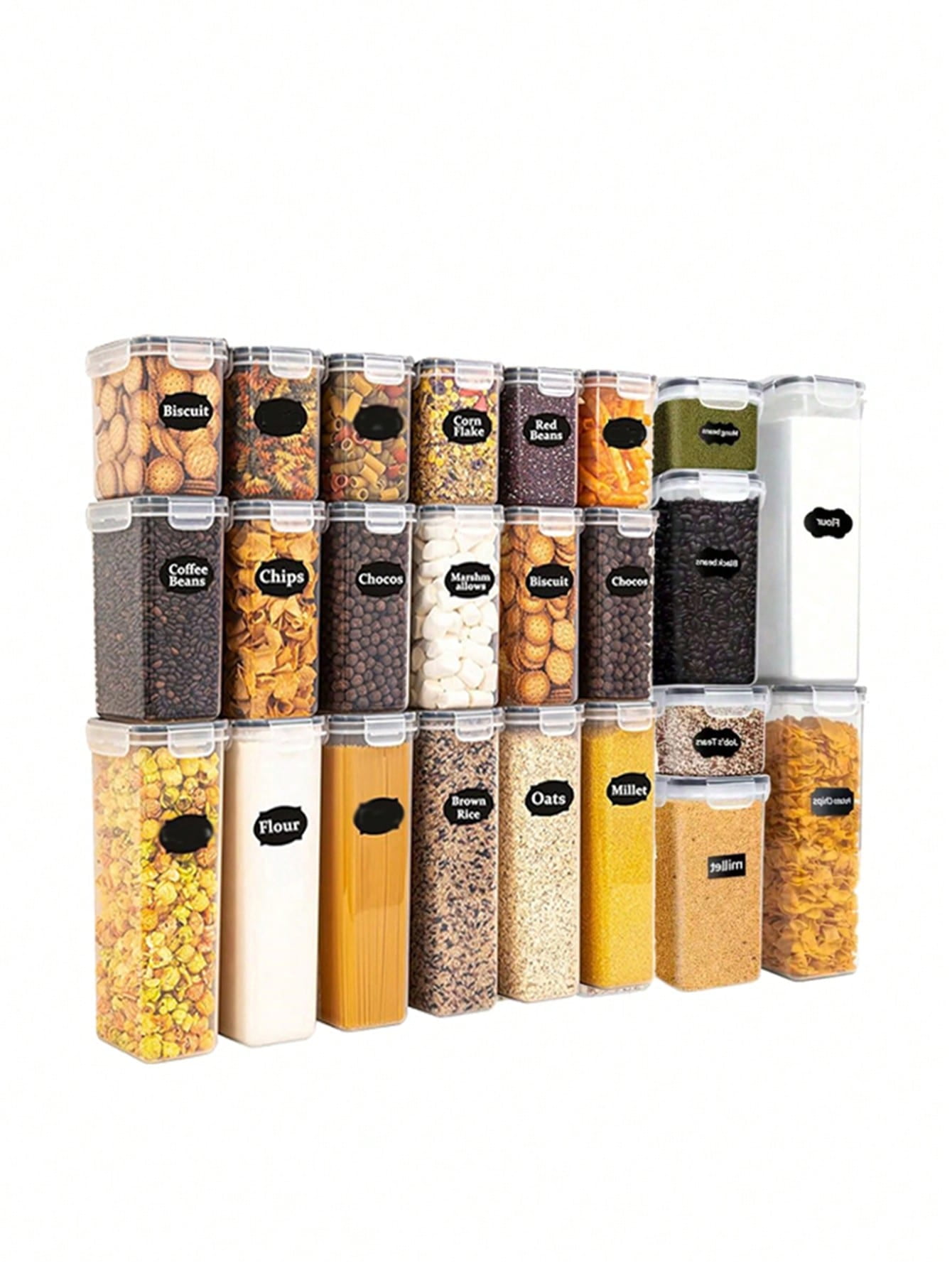48pcs Airtight Food Storage Containers With LIDS, Plastic Kitchen And ...
