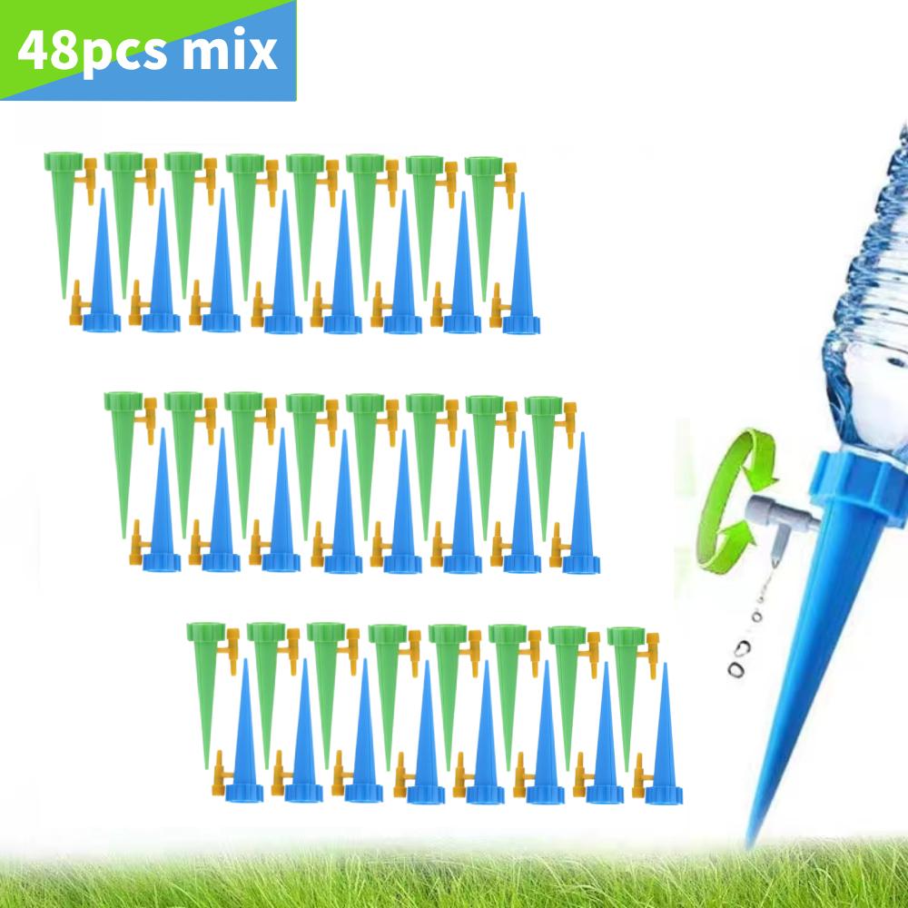 48pcs Auto Drip Irrigation Watering System Plant Dripper Spike Kits ...