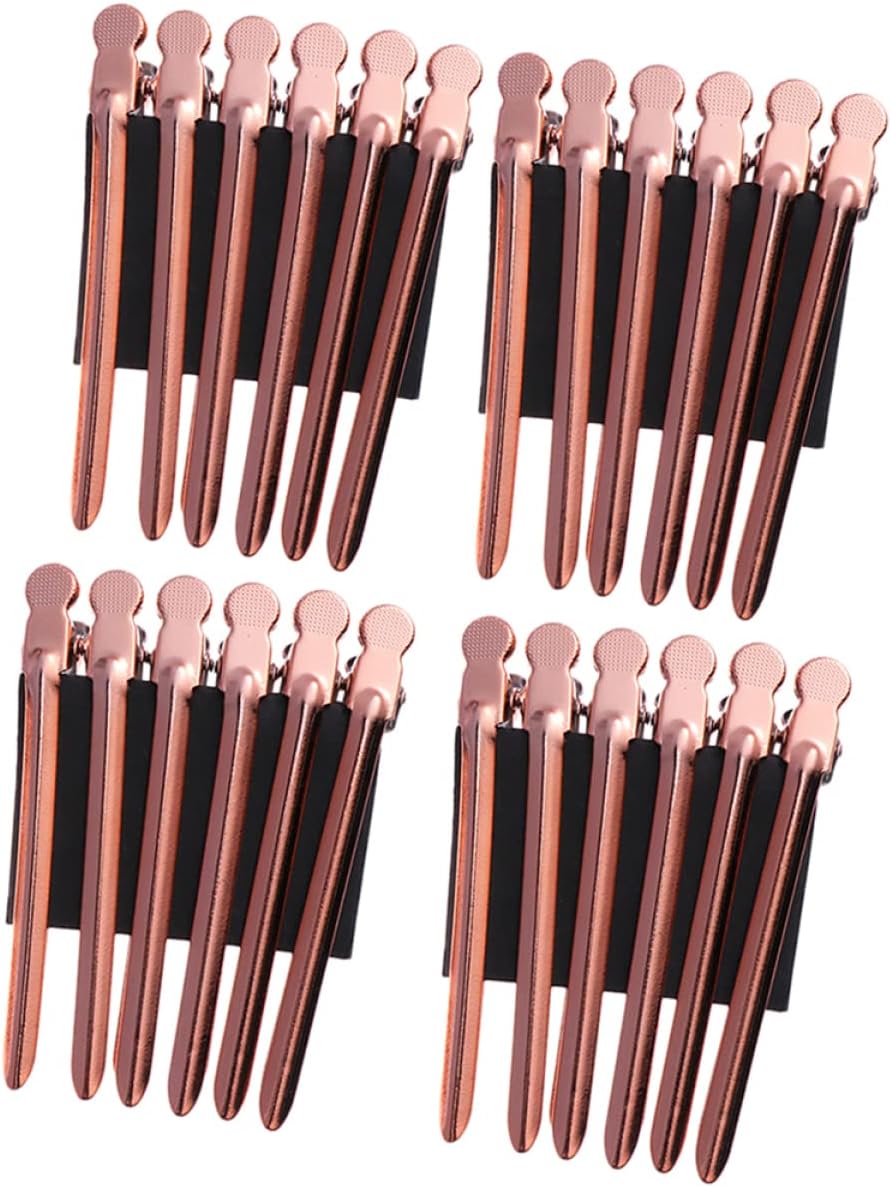 48pcs Billed Home Hairdresser DIY Rose Gold Clips Curling Duck Clamps ...