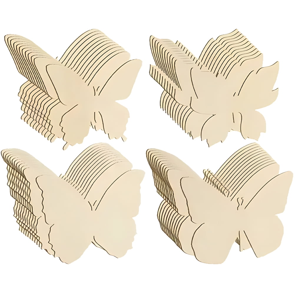 48pcs Butterflies for Crafts Wood Craft Unfinished Wood Crafts Wood ...