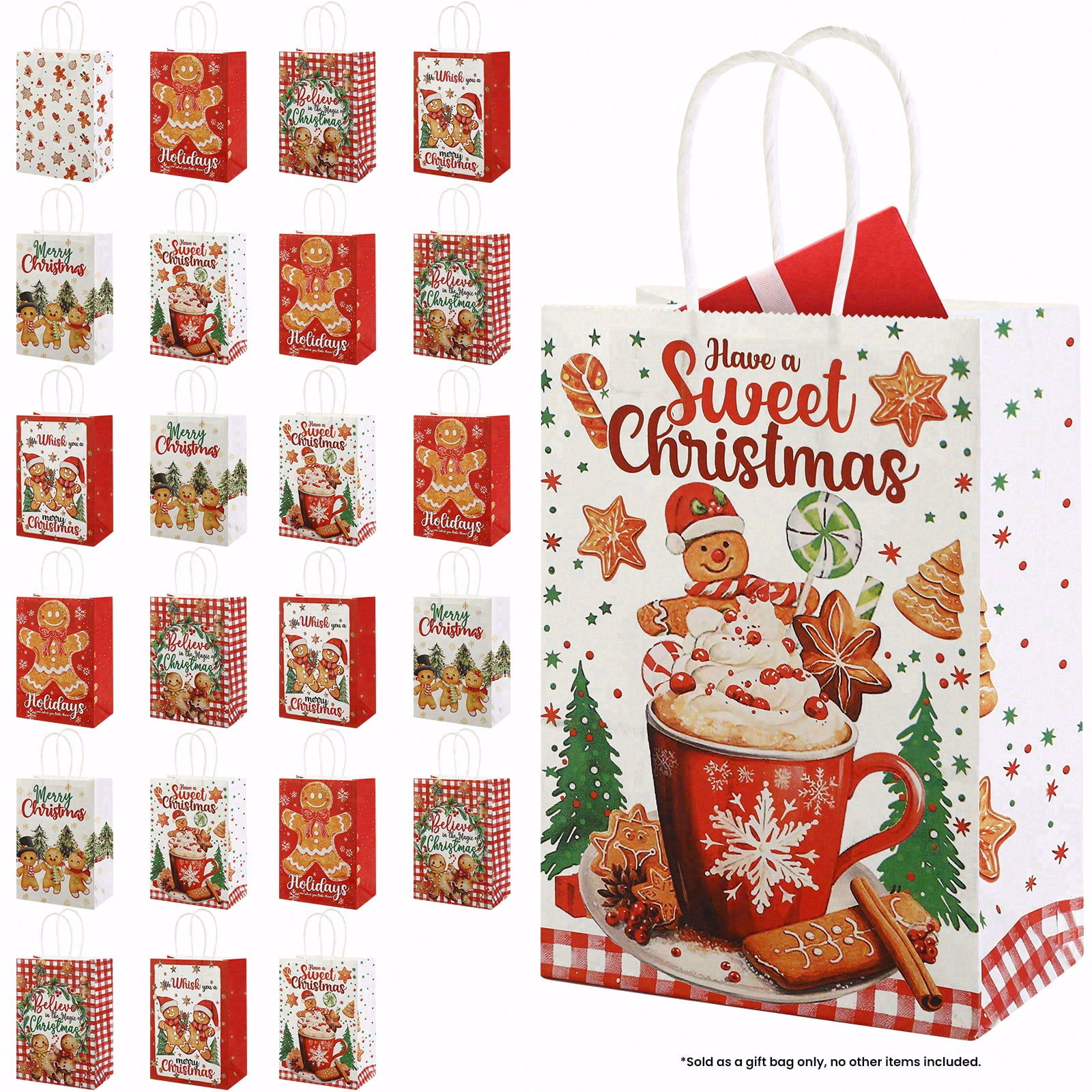 48pcs, Christmas gingerbread gift bags, Christmas party family ...