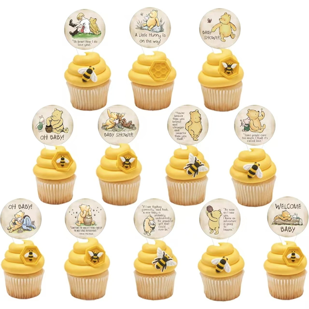 48pcs Classic Winnie Birthday Decorations Shower Decorations Adorable ...