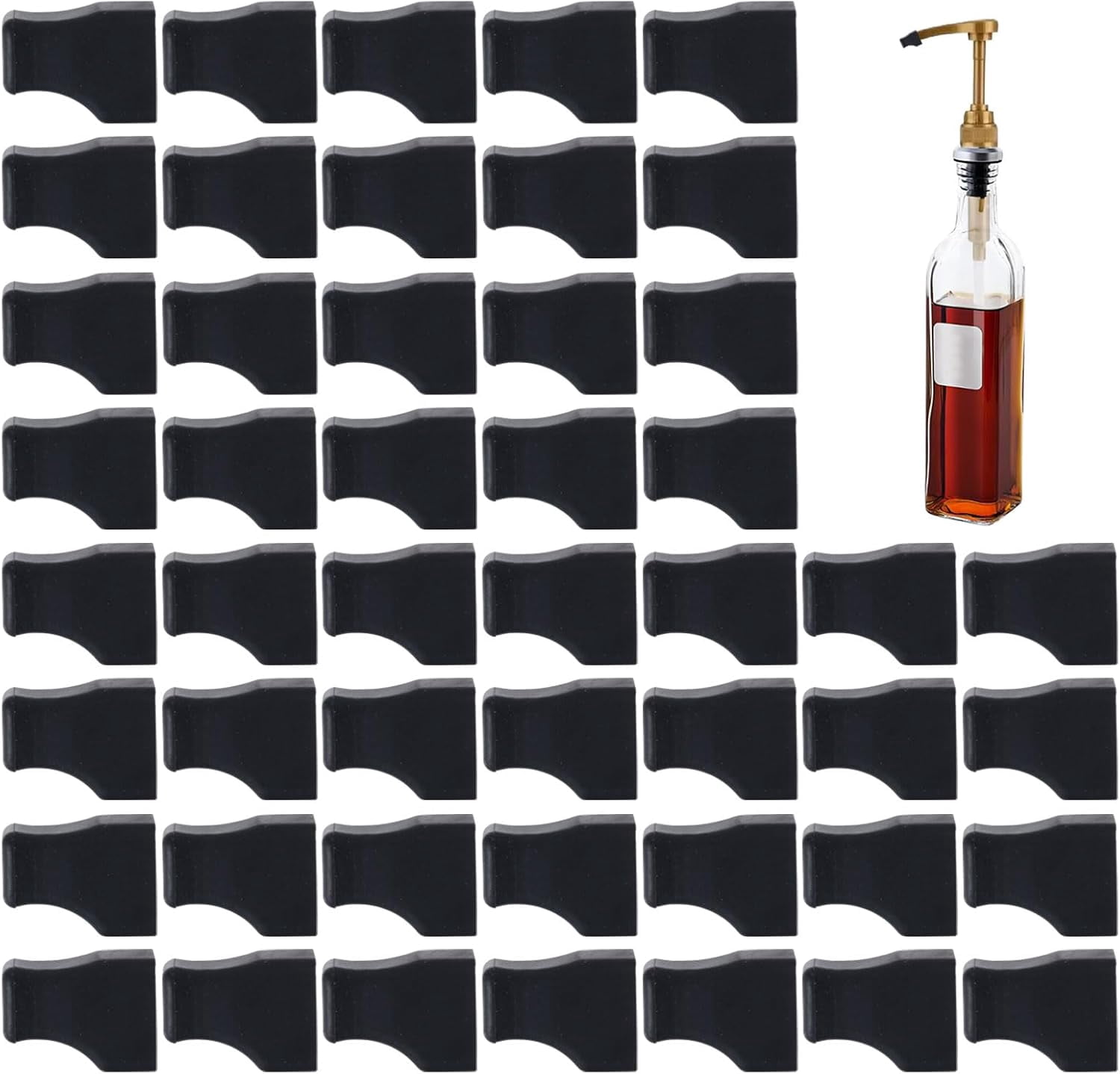 48pcs Coffee Syrup Pump Tip Cap Covers Pump Black Dispenser Pump Caps ...