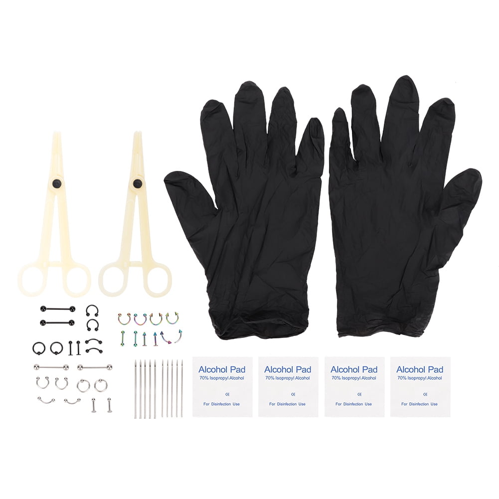 48pcs Disposable Piercing Tool Body Puncture Tool Set Ear Nose Belly ...