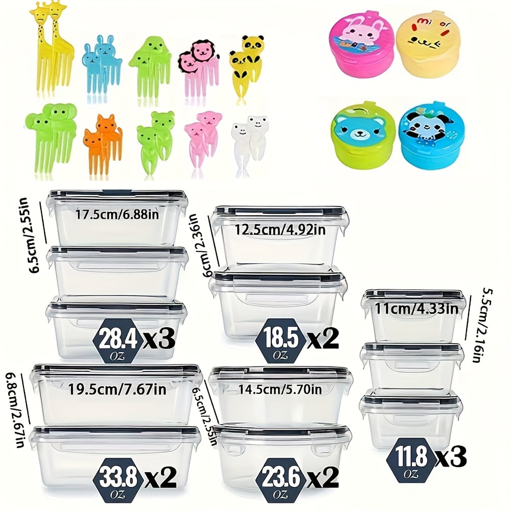 48pcs Food Storage Box Set - 24 Containers + 24 Easy-Fasten Lids ...