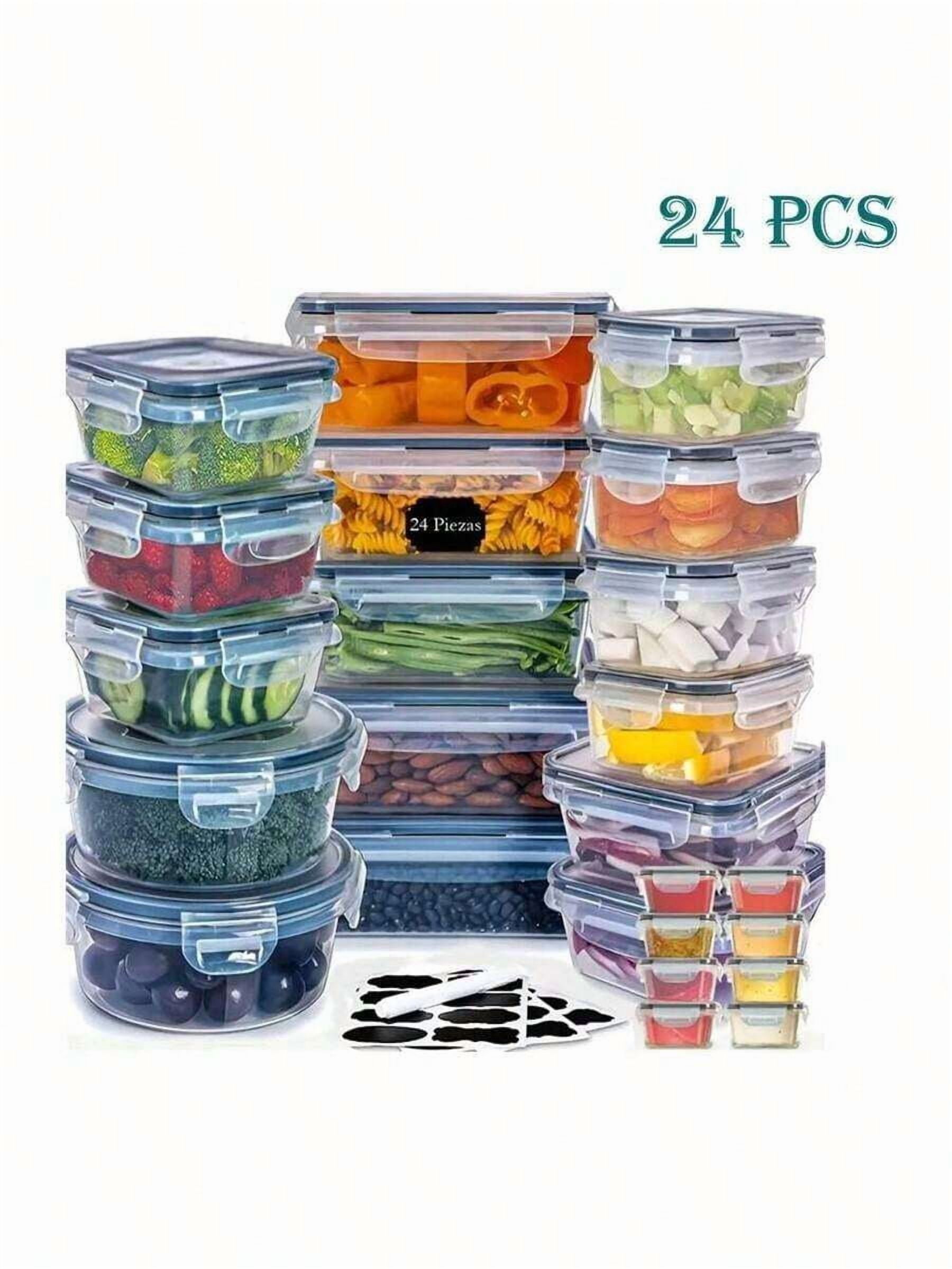 48pcs Food Storage Containers Set, Airtight Plastic Fresh-Keeping Boxes ...