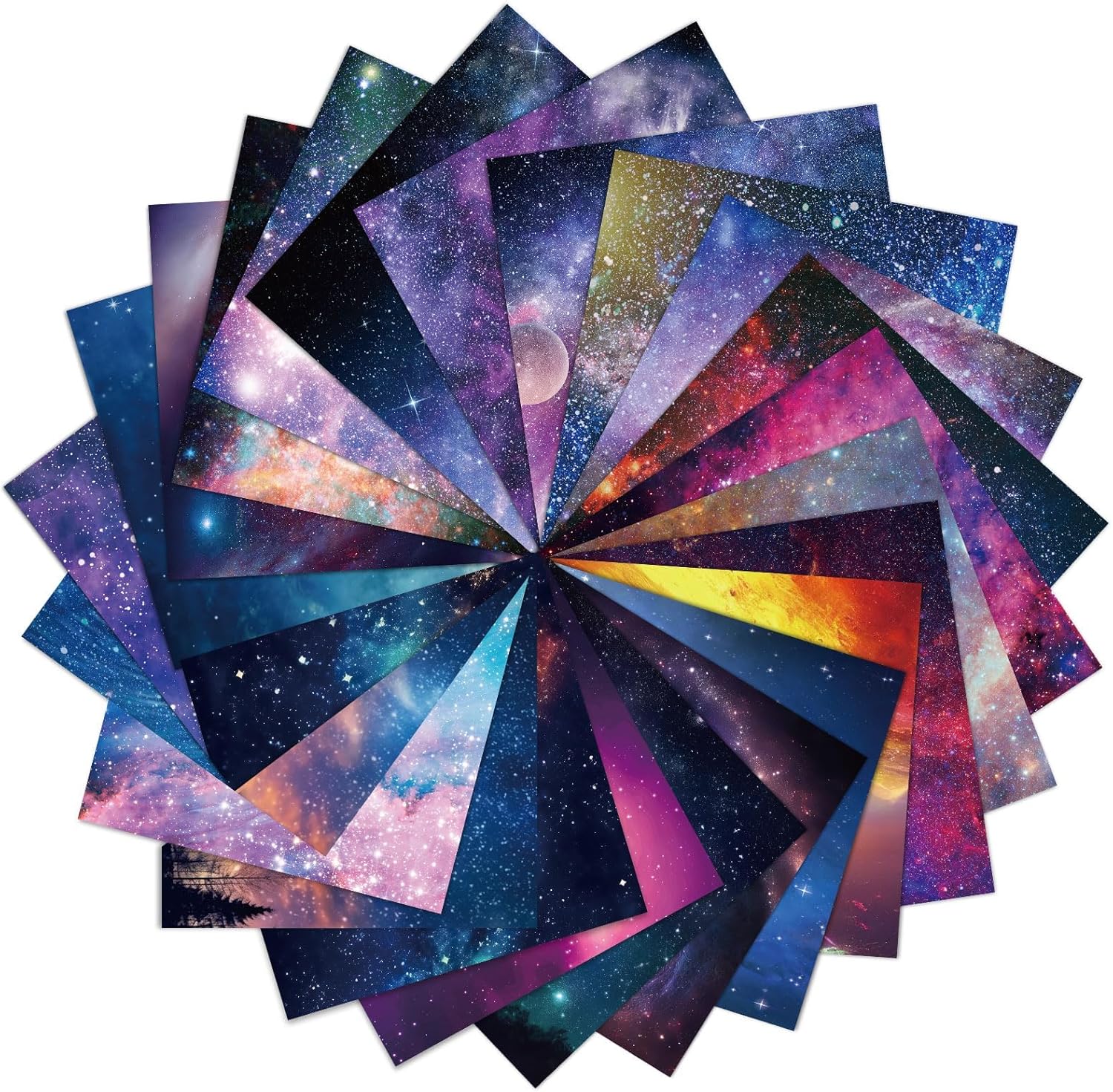 48pcs Galaxy Scrapbook Paper 12’’ x 12’’ Galaxy Outer Space Themed ...