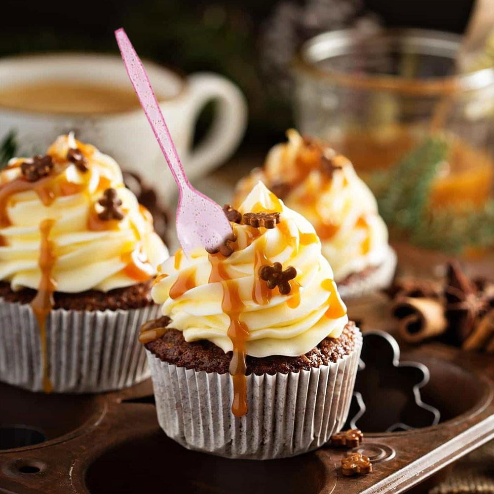 48pcs Gold Powder Blue 48 Pieces Of Knives, Forks And Spoons, 16 Pieces Each, Disposable Plastic ...