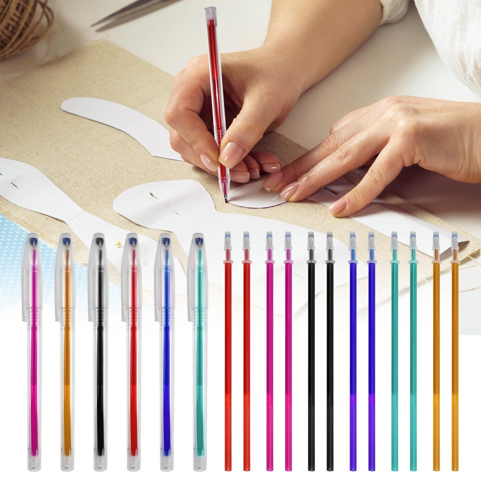 48pcs Heat Erasable Pens for Fabric, Assorted Colors, Fabric Pens for ...