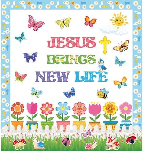 48pcs Jesus Brings New Life Christian Bulletin Board Set,Religious ...