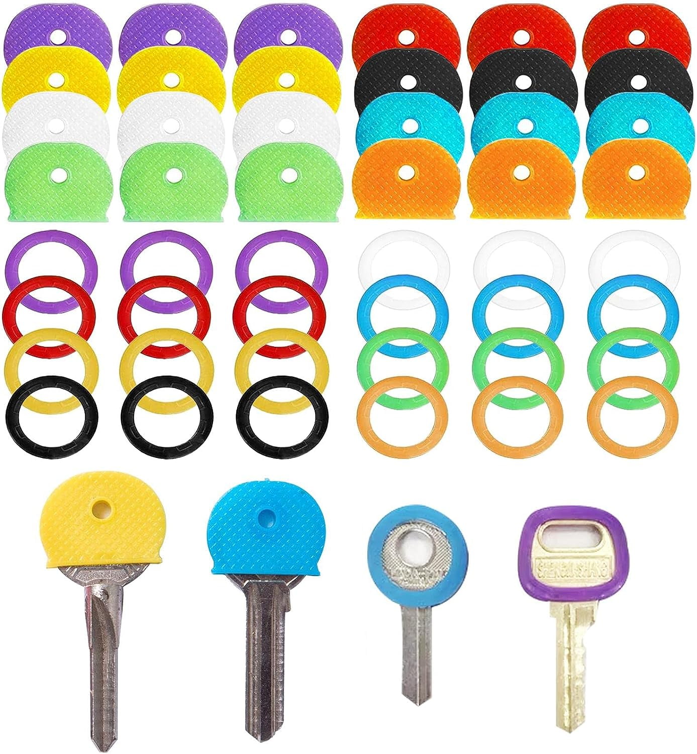 48pcs Key Cover Caps, 2 Styles PVC Key Cap Labels, Key Tags for Easy ...
