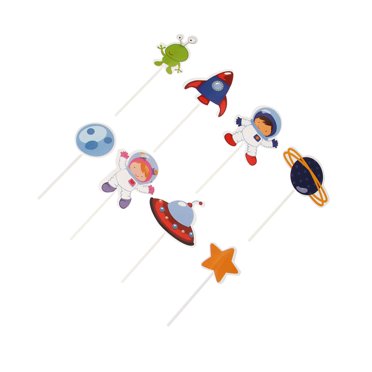 AOWEE 16pcs Space Cake Topper Set, Astronaut Cake Decoration, Astronaut ...