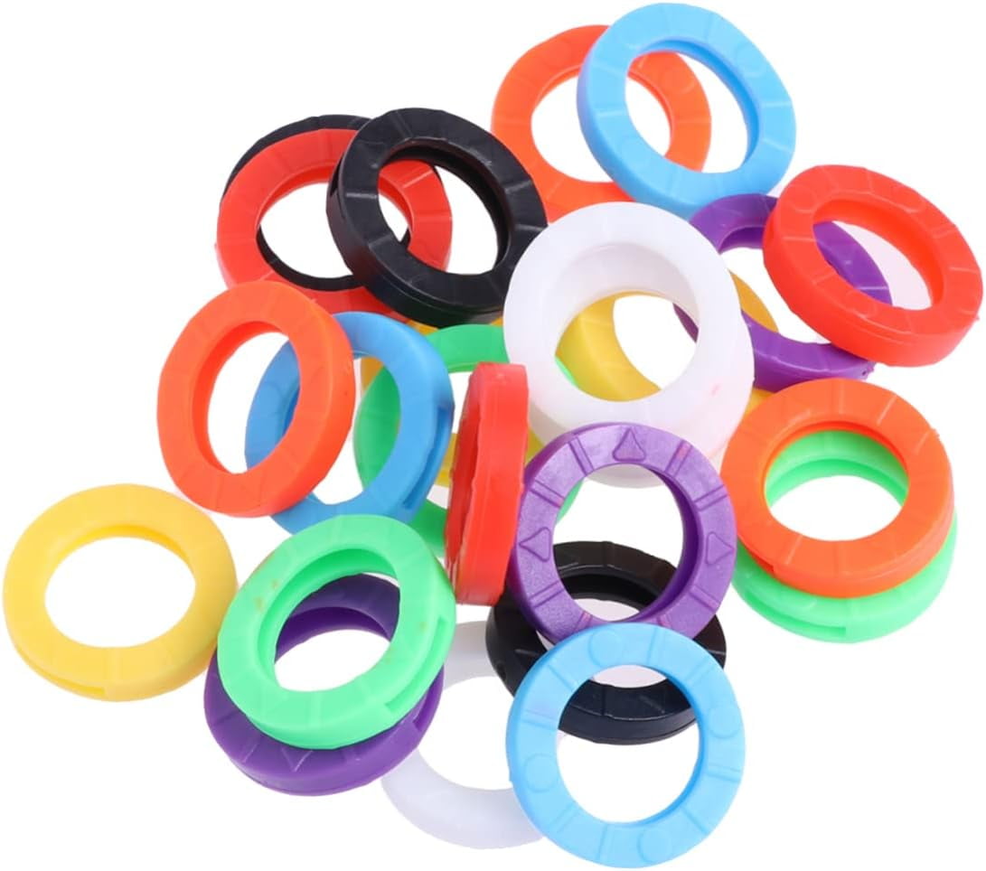 48pcs Key Covers Silicone Colorful Elastic Durable Covers Coding Rings ...