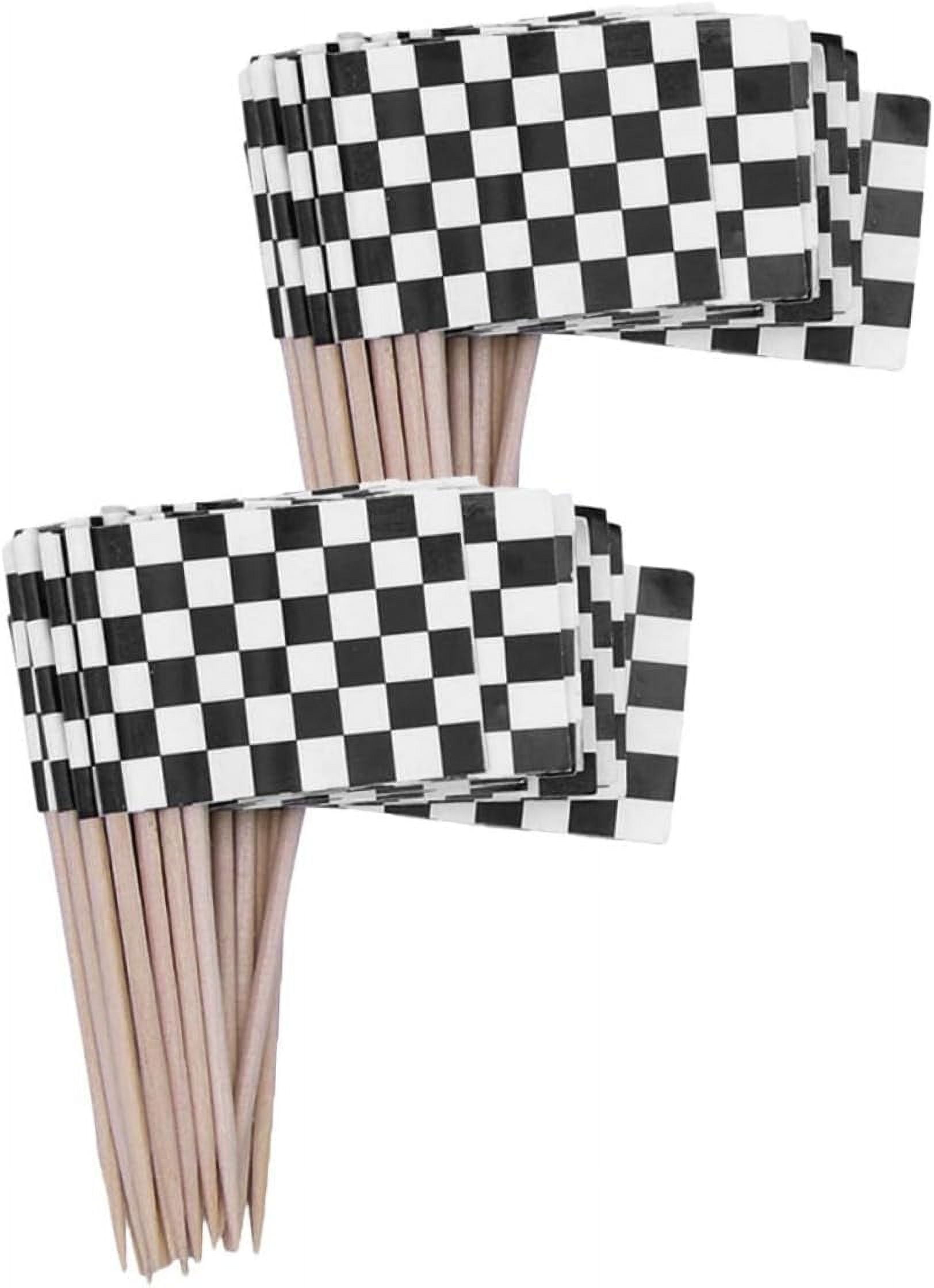 48pcs Racing Flag Toothpick Cupcake Toppers Dinner Flags Race Car Cake ...