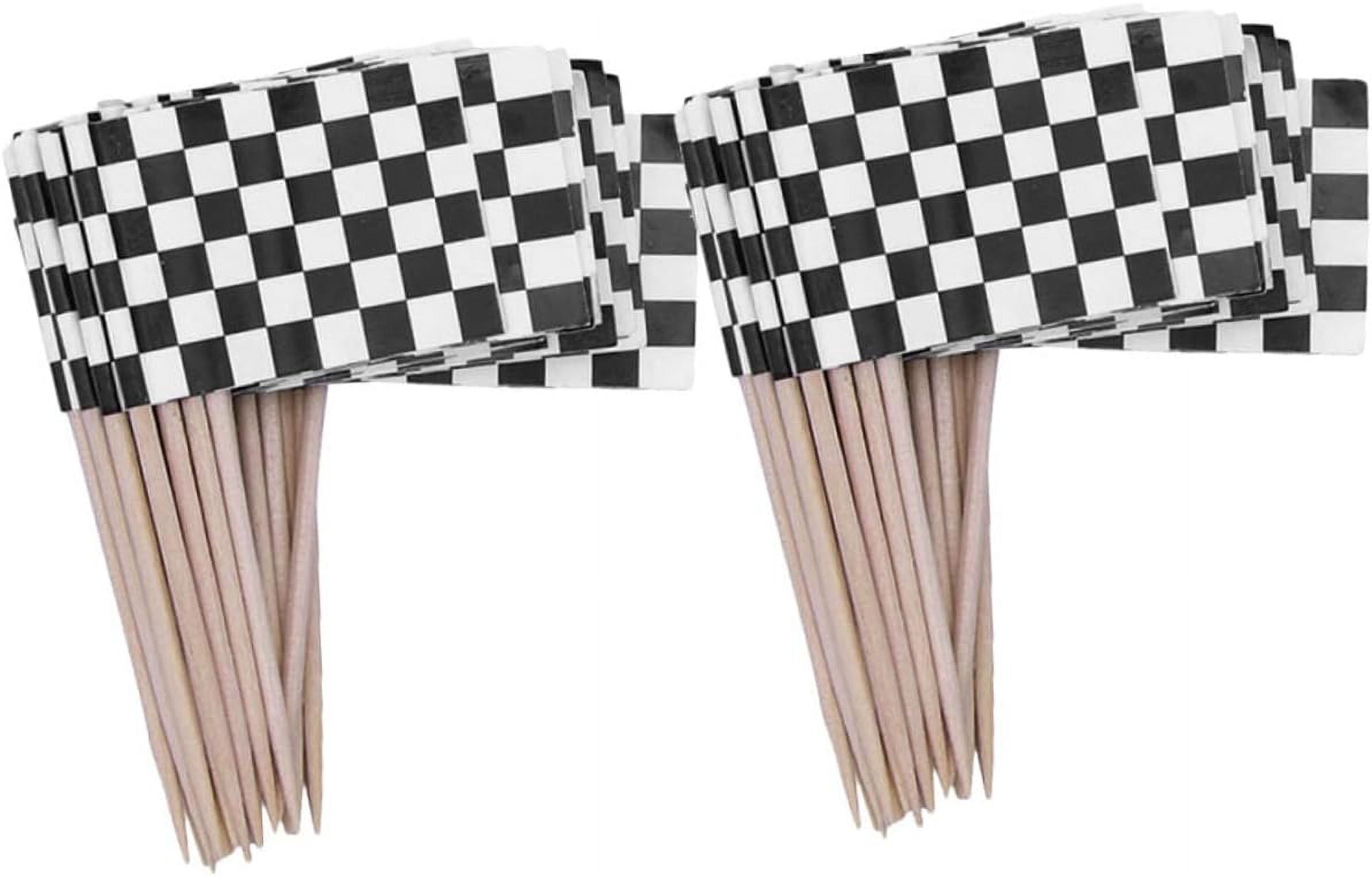 48pcs Racing Flag Toothpick Dessert Toothpick Checkered Racing Flag ...