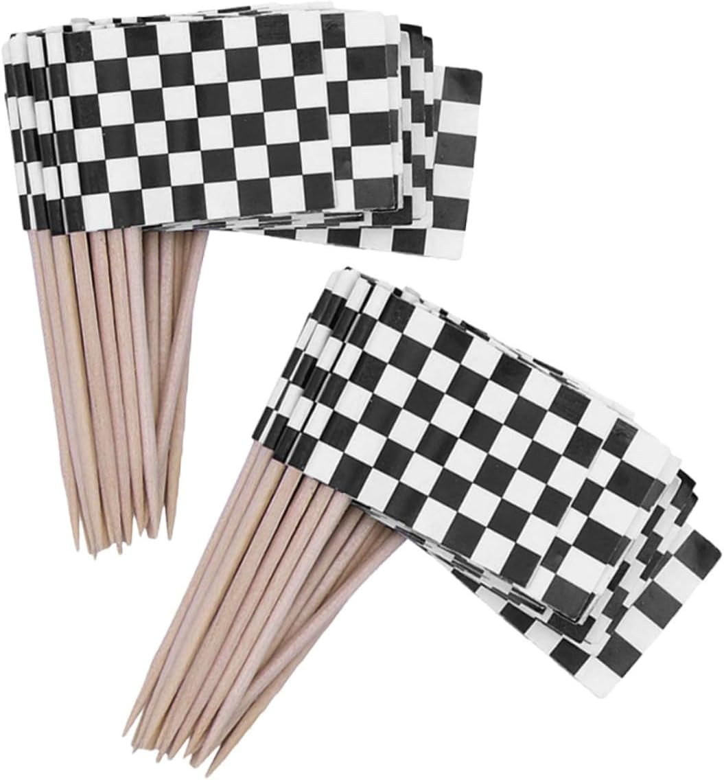 48pcs Racing Flag Toothpick Pastry Picks Appetizers Picks Cocktail ...