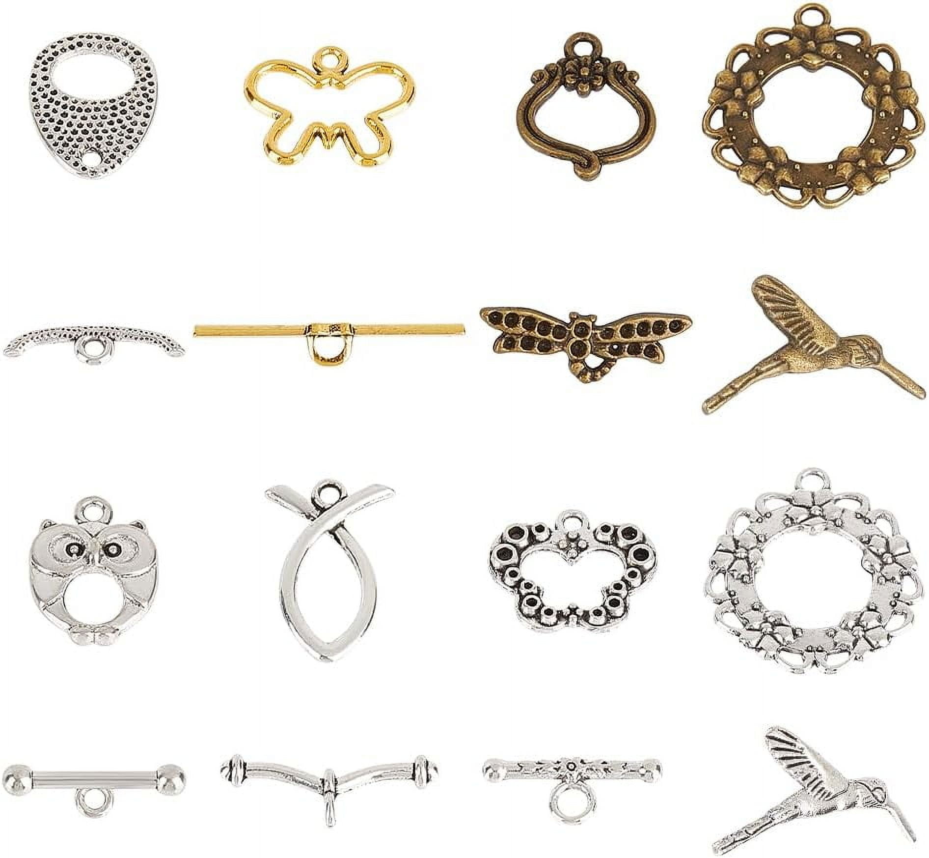 48pcs Toggle Clasp T-Bar Closure Clasps Butterfly Dragonfly Clasps 7 ...