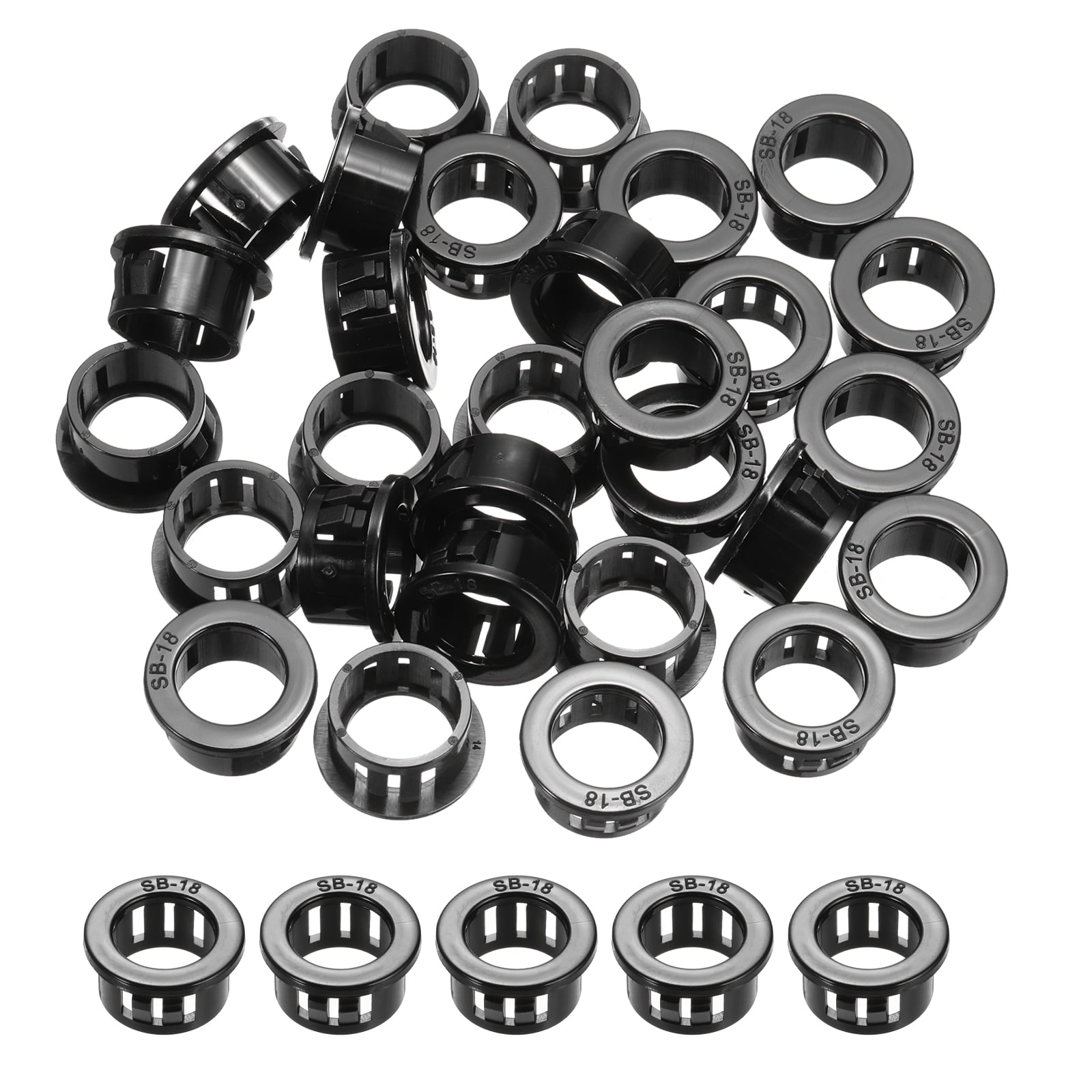 48pcs Wire Grommet, 17.8mm Mounting Dia Plastic Grommets Cable Hose ...